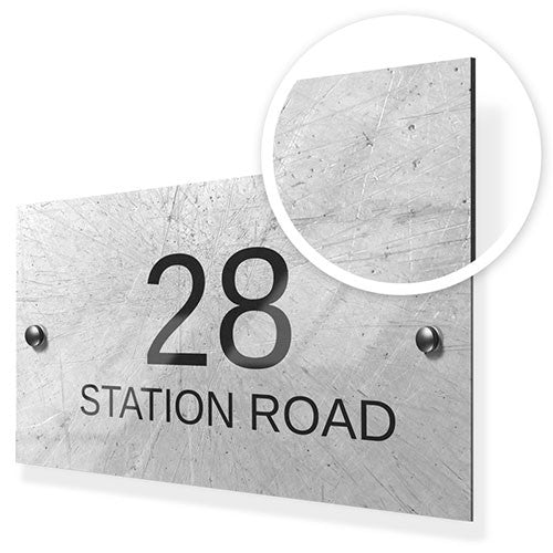 Concrete Pattern Metal House Sign – Harvey Norman Photos