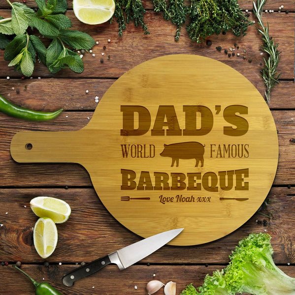 Dad's Famous Barbeque Round Bamboo Serving Board – Harvey Norman Photos