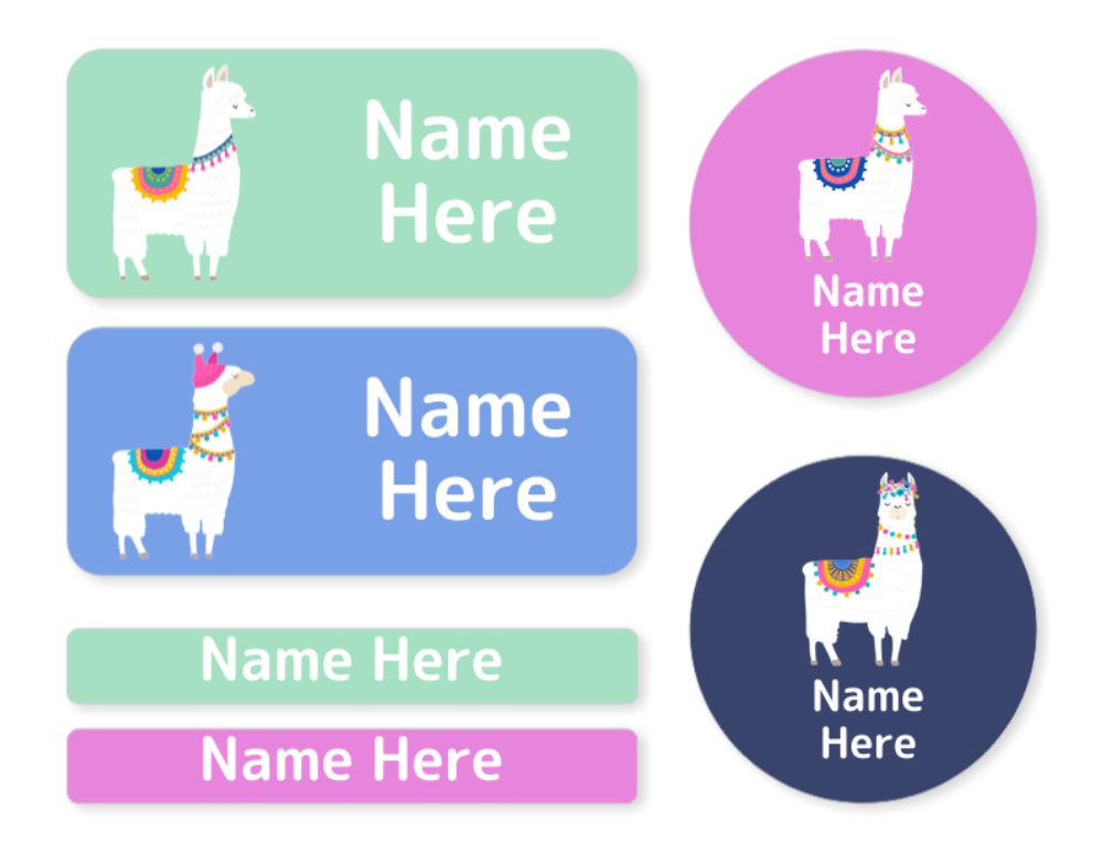 Llama Mixed Name Label Pack – Harvey Norman Photos